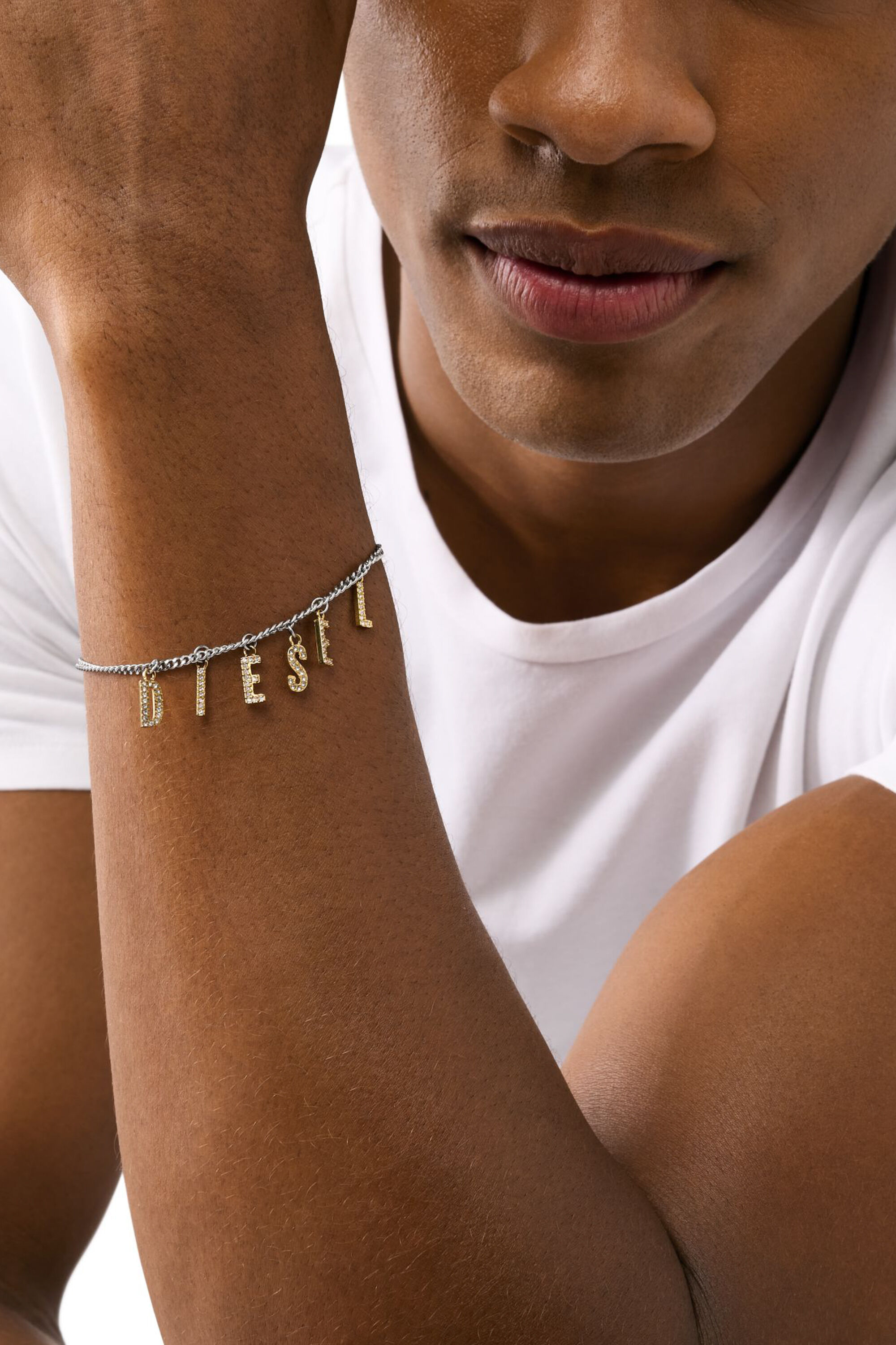 Women's Two-Tone Stainless Steel Chain Bracelet | Silver Women's Two-Tone Stainless Steel Chain Bracelet | Silver